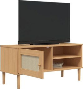 vidaXL TV skříňka SENJA ratanový vzhled 106 x 40 x 49 cm borovice [358040] Barva: Hnědá
