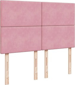 Box spring postel s matrací růžová 140x200 cm samet 3292357
