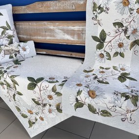 Tegatex Gobelínový ubrus chenille - rozkvetlé kopretiny Velikost: 40*100 cm