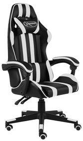 Herní židle černobílá umělá kůže,  20523
