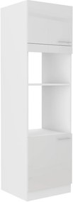STL 60 cm skříňka vysoká 2D na mikrovlnnou a pečící vestavnou troubu LARA Barevné provedení: Bílá / Bílý lesk