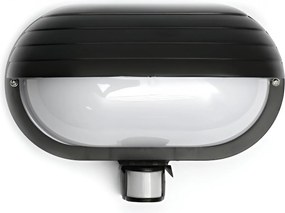 HADEX RIO venkovní nástěnné svítidlo s čidlem 1xE27/60W/230V/IP44, černá barva