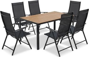 Vikio Zahradní set 140x80 pro 6 osob skládací židle V136-P2 přírodní