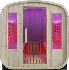 BPS-koupelny Zahradní kombinovaná sudová sauna 2v1  - Infrasauna + finská sauna 180x200, 4-6 osob