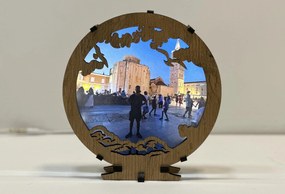 Li-Go Foto rámeček "V oblacích" 20x22cm bez podsvícení/s podsvícením provedení povrchu: ořech, varianta foto rámečku: s podsvícením napájení z baterie/powerbanky