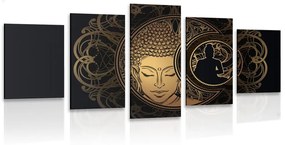 5-dílný obraz harmonická síla Buddhy Varianta: 100x50