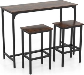 Costway 3 PCS. Jídelní stůl set s barovým stolem a amp; 2 taburety průmyslový