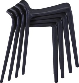 Stohovatelné stoličky 4 ks černé plast 247281