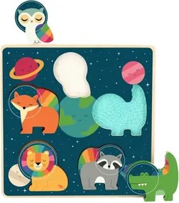 Vilac Vkládací puzzle Zvířecí astronauti / od 18 měsíců