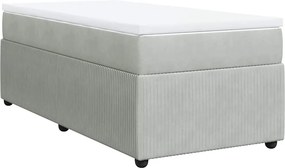 Box spring postel s matrací světle šedá 80 x 200 cm samet 3285602