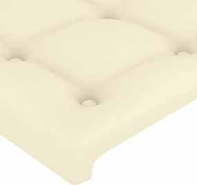 Čelo postele s LED krémové 90x5x78/88 cm umělá kůže 3121692