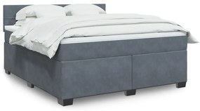 Box spring postel s matrací tmavě šedá 180x200 cm samet 3286379