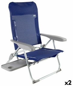Plážová židle Aktive Slim, skládací, Námořnicky modrá 47 x 89 x 57 cm (2 kusy)