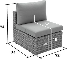 DEOKORK Ratanový středový díl MALIBU (béžovo-hnědá)