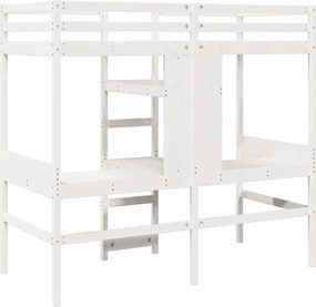 Patrová postel bez matrace bílá 75 x 190 cm masivní borovice 3308551