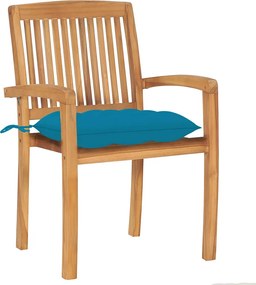 Stohovatelné zahradní židle s poduškami 6 ks masivní teak 3073271