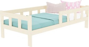 Benlemi Jednolůžko FENCE 4v1 se zábranou 90x200 cm + matrace ADAPTIC Zvolte barvu: Nelakovaná, Zvolte zábranu: S jednou zábranou vpravo