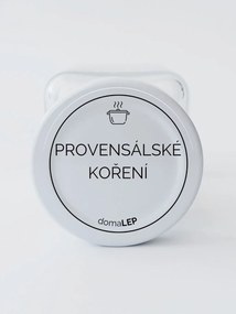 Samolepka na kořenky PROVENSÁLSKÉ KOŘENÍ průhledná 5 cm základní písmo