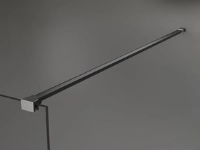 Mexen Kioto+, sprchová zástěna Walk-In s poličkou a věšákem 140 x 200 cm, 8mm sklo vzor zrcadlo, grafitový profil, 800-140-121-66-50