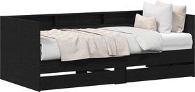 Daybed se zásuvkou Černý dub 100 x 200 cm Kompozitní dřevo 3333986