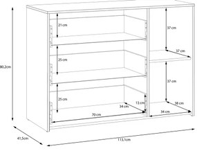 Komoda se zásuvkami URO dub artisan/ bílá