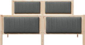 Rám postele s čelo hnědá a tmavě šedá 150 x 200 cm 3394314