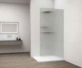 Polysan Esca White Matt jednodílná sprchová zástěna 70 x 210 cm k instalaci ke stěně bílá sklo Flute vlnky ES1370-03