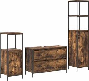 Sada koupelnového nábytku 3 ks Kouřový dub 90 x 34,5 x 60 cm 3328361