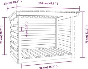 vidaXL Stojan na dřevo 108x73x79 cm masivní borovice [822227] Barva: Bílá
