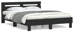 vidaXL Rám postele s čelem černý 140 x 190 cm kompozitní dřevo