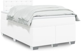 Box spring postel s matrací bílá 120x190 cm umělá kůže 3288413