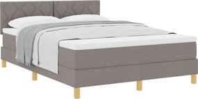 Postel s boxspringem s polštářem Taupe 140 x 190 cm textil 3338997