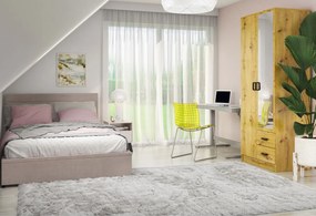 Skříň se zrcadlem 2D2S dub artisan Kami