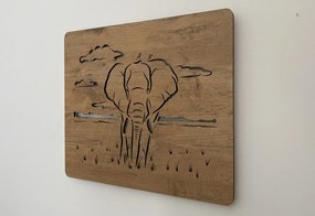 Li-Go "Slon" světelný obraz 230V 65x55cm provedení povrchu: dub světlý