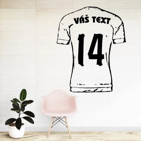 Fotbalový dres s vlastním jménem a číslem - vinylová samolepka na zeď 100x80cm