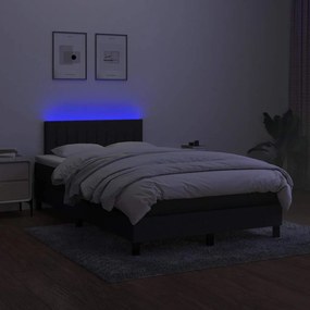 Box spring postel s matrací a LED černá 120x190 cm textil 3270055