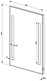 Aqualine Zrcadlo s LED osvětlením 60x80cm, kolébkový vypínač - ATH6