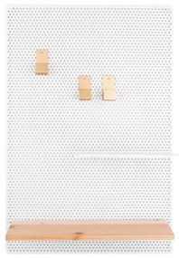Bílá kovová nástěnka PT LIVING Perky, 34,5 x 52,5 cm