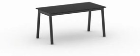 Kancelářský pracovní stůl PRIMO BASIC, černá podnož, 1600 x 800 mm, grafitová