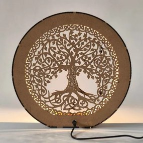 Dřevěná lampa Strom života – keltský design, ruční výroba| SENTOP LED0596