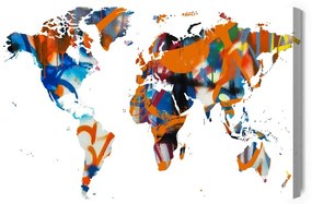 Obraz Mapa Světa-Graffiti Nedostatek Nedostatek Plátno Canvas 120x80