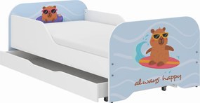 Wooden Toys Dětská postel MIKI 140x70 + matrace KAPIBARA NA FALI