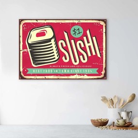 Gario Obraz na plátně Cedule retro sushi Rozměry: 60 x 40 cm