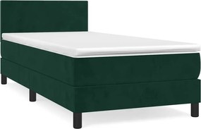 Box spring postel s matrací tmavě zelená 100x200 cm samet 3141170