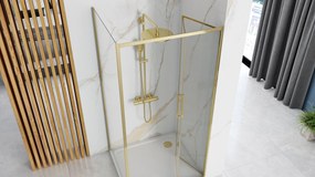 Sprchový kout REA RAPID FOLD 100/dveře x 80/zástěna cm, zlatý
