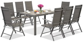 Polywood Verona hliníkový zahradní set pro 8 osob Garden Point šedý