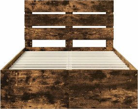 Rám postele Kouřový dub 120 x 200 cm Masivní borové dřevo 3411764