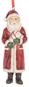 Závěsná vánoční ozdoba Santa Claus s hlavou houpacího koně – 11 cm