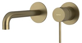Sapho Sapho, ULTRASAN 2-prvková podomítková umyvadlová baterie, hubice 20cm, zlato mat, UT018VG