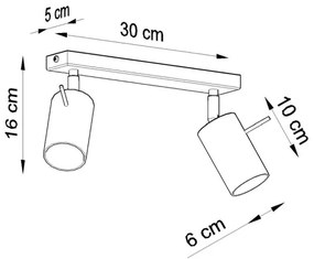 Sollux SL.0450 - Stropní bodové svítidlo RING 2xGU10/10W/230V